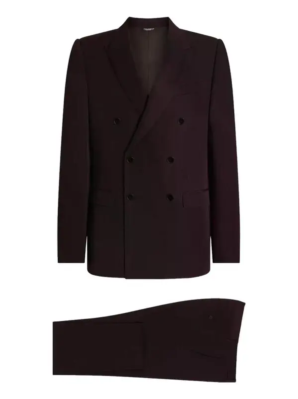 Dolce & Gabbana Double-breasted Wool Suit - Brown