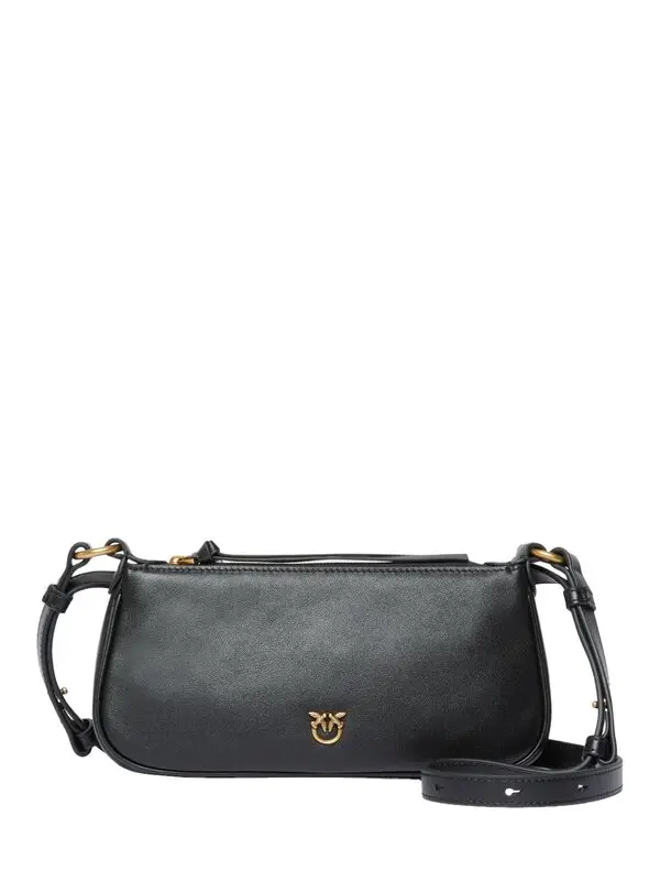 Pinko Shoulder Bag With Love Birds Buckle - Black