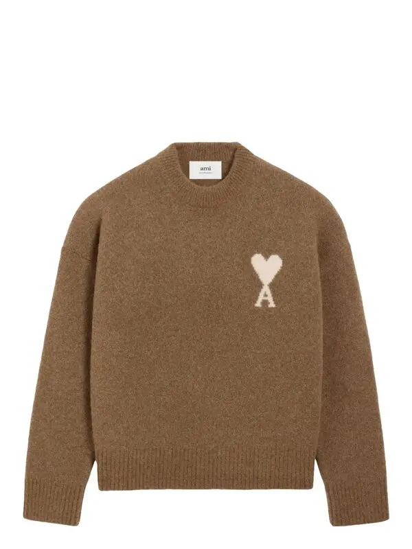 Ami Crew Neck Sweater - Brown