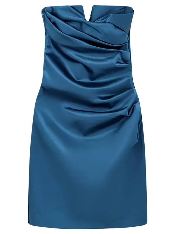Chiara Boni La Petite Robe Arya Satin Short Dress - Blue