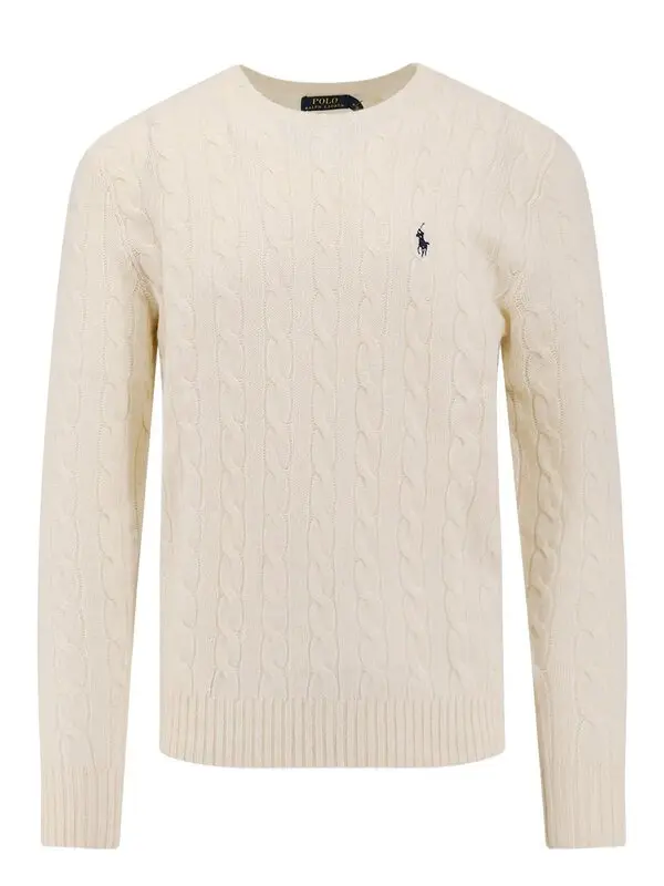 Polo Ralph Lauren Cable Knit Wool And Cashmere Sweater - White