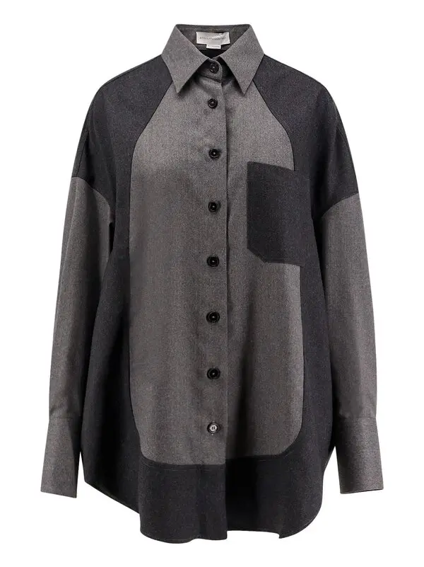 Stella McCartney Oversized Wool Shirt - Grey