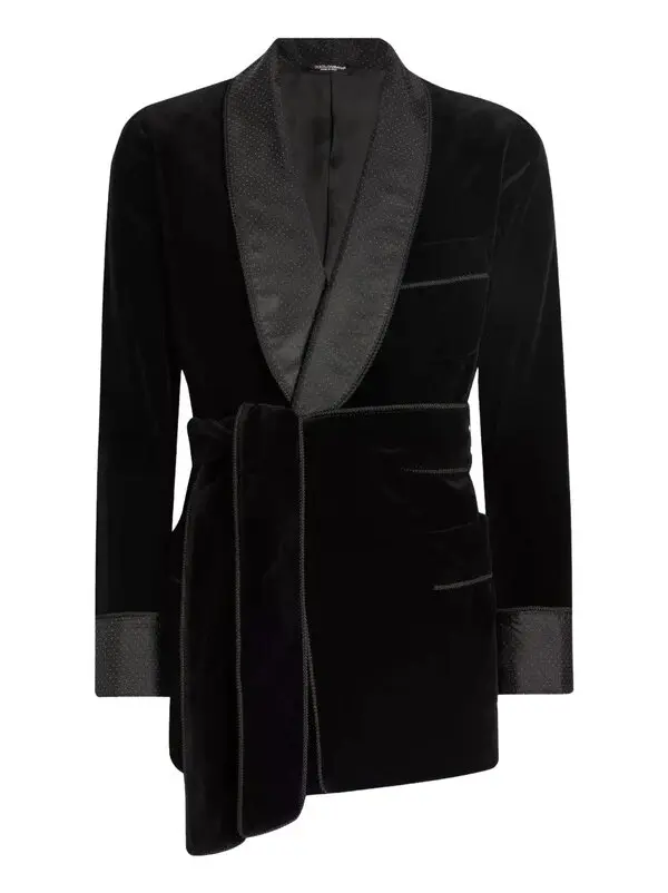 Dolce & Gabbana Velvet Shawl-collar Blazer - Black