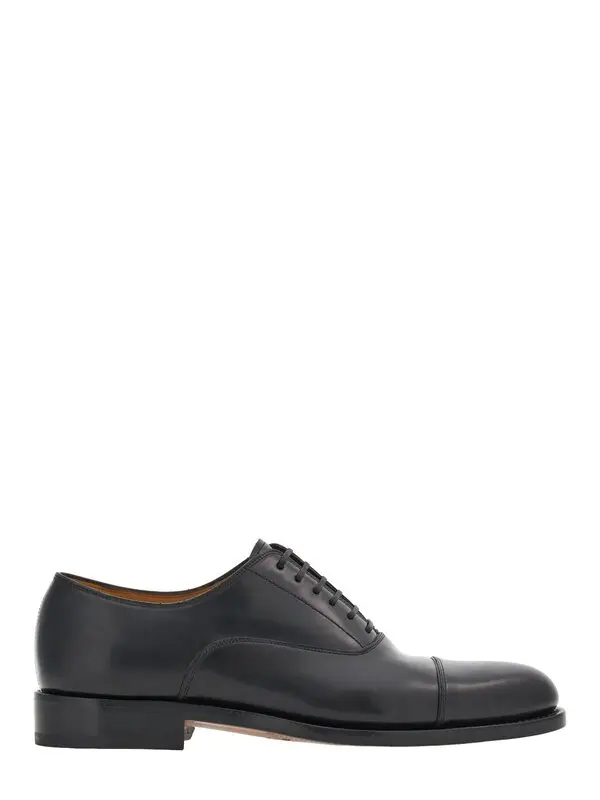 FERRAGAMO Tramezza Oxford With Toe Cap - Black
