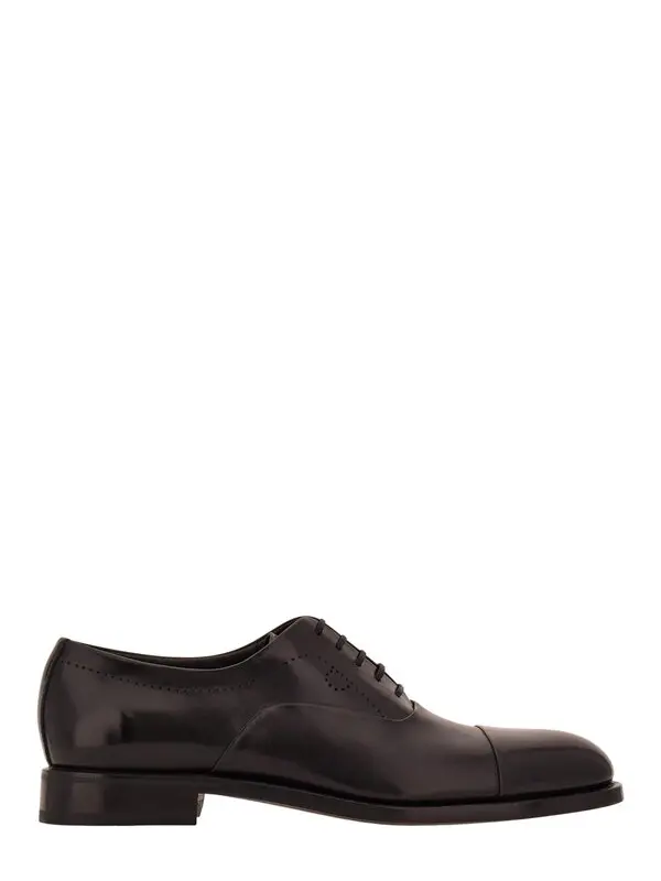 FERRAGAMO Tramezza Oxford With Toe Cap - Brown