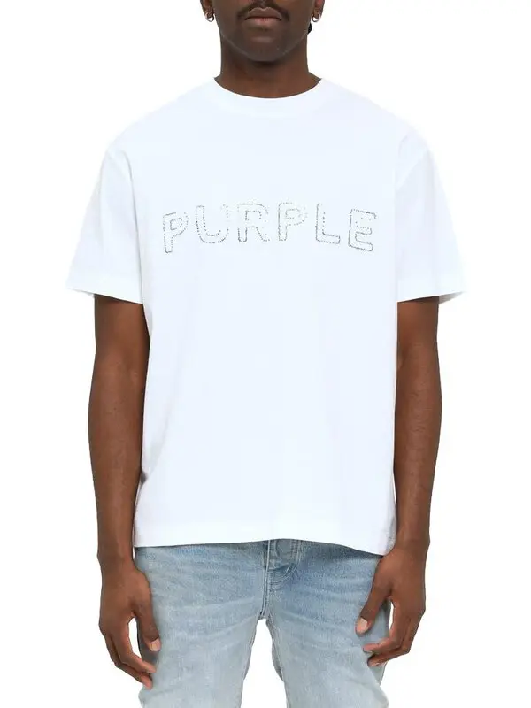 PURPLE BRAND Texture Studded T-shirt - White
