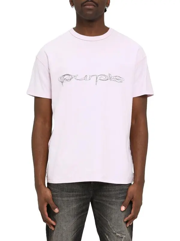 PURPLE BRAND Inside Out Texture Cotton Jersey Graphic T-shirt - Pink