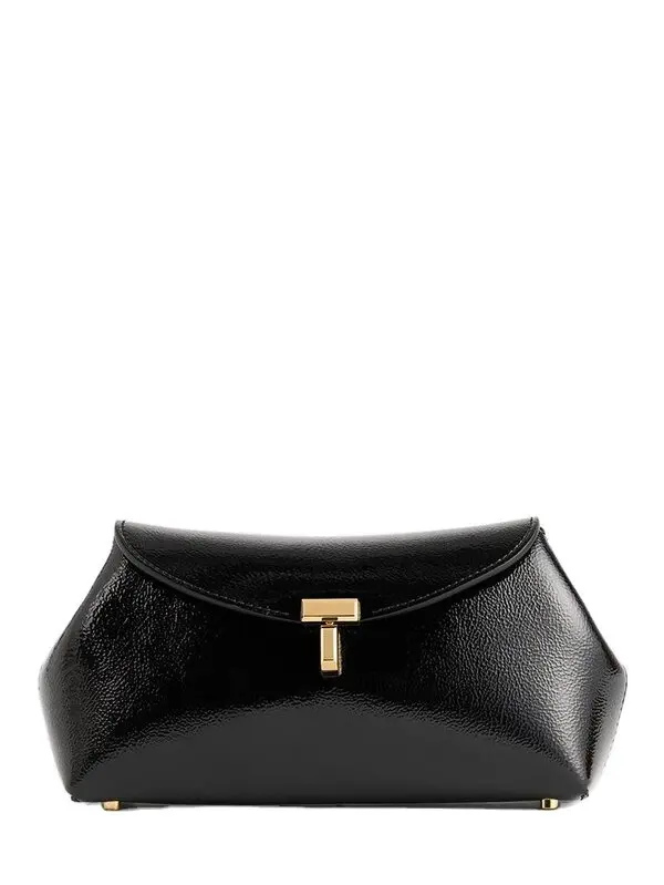 TOTEME Mini T-lock Naplack Clutch - Black