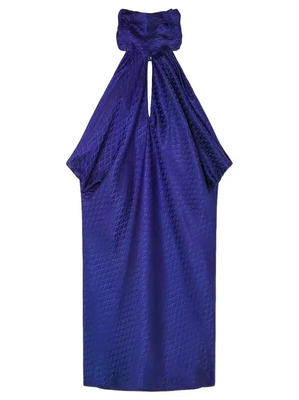 Versace Draped Halterneck Mini Dress - Blue