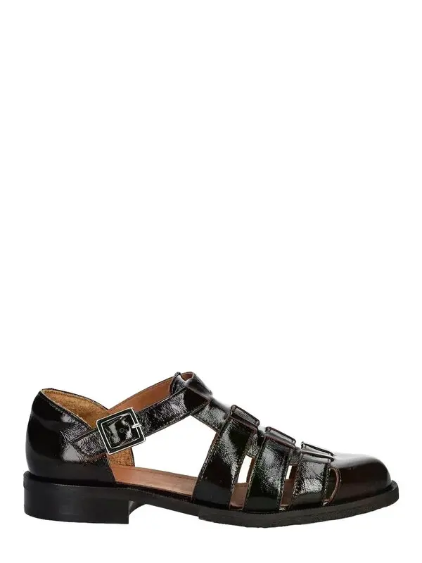 BILLI BI 25mm Buckle-fastening Caged Flat Pumps - Brown