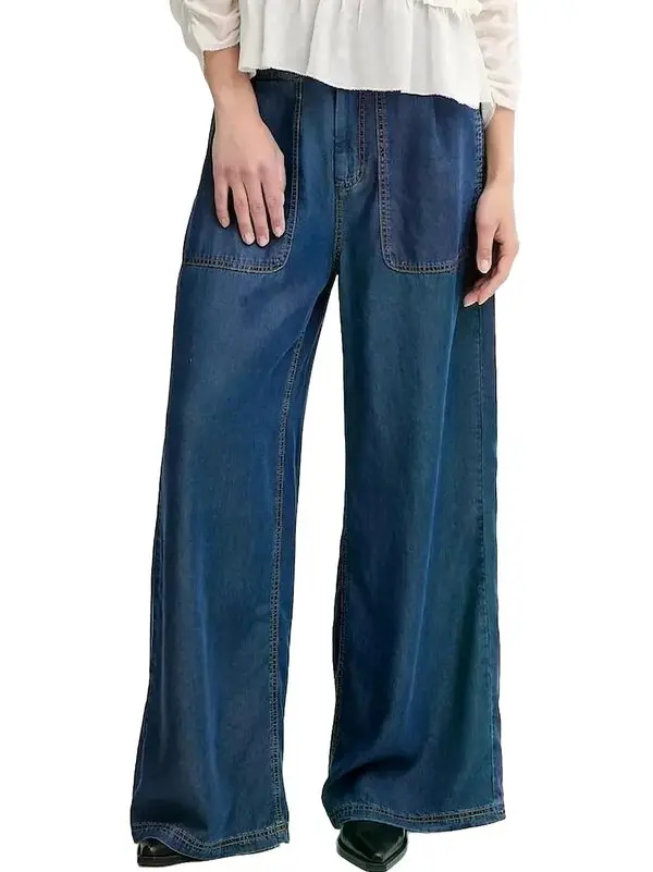 Munthe Pleated Wide-leg Jeans - Blue