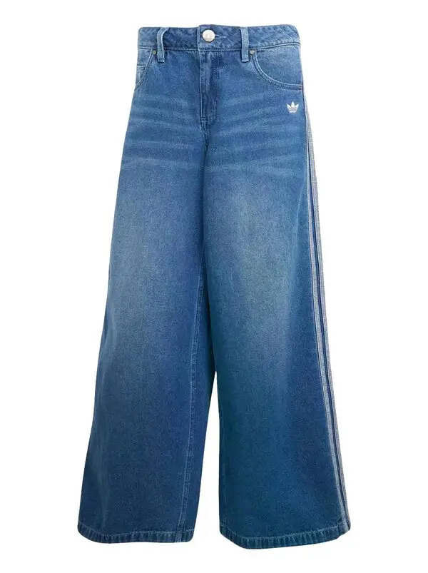 Adidas Cotton Wide-leg Jeans - Blue