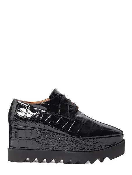Stella McCartney Limited-edition Elyse Crocodile Platforms - Black