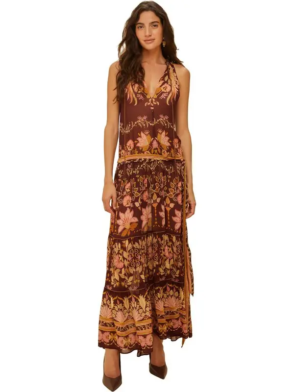 Farm Rio Bella Maxi Dress - Bella Burgundy