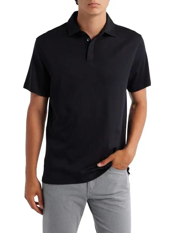 Robert Barakett Georgia Solid Pima Cotton Polo - Black