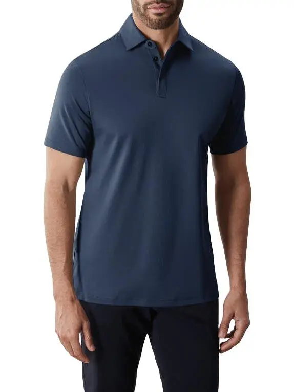 Robert Barakett Georgia Solid Pima Cotton Polo - Blue Night
