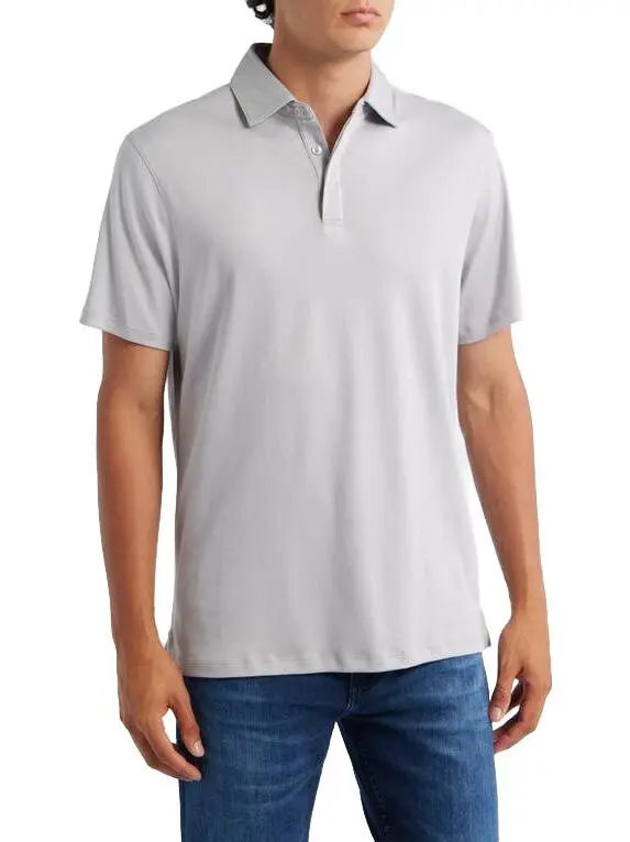 Robert Barakett Georgia Solid Pima Cotton Polo - Chalk