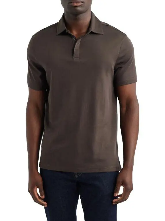 Robert Barakett Georgia Solid Pima Cotton Polo - Espresso