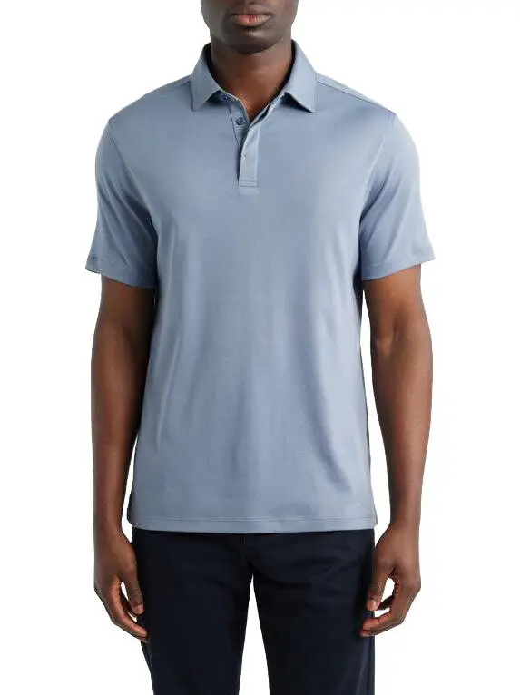 Robert Barakett Georgia Solid Pima Cotton Polo - Metallic