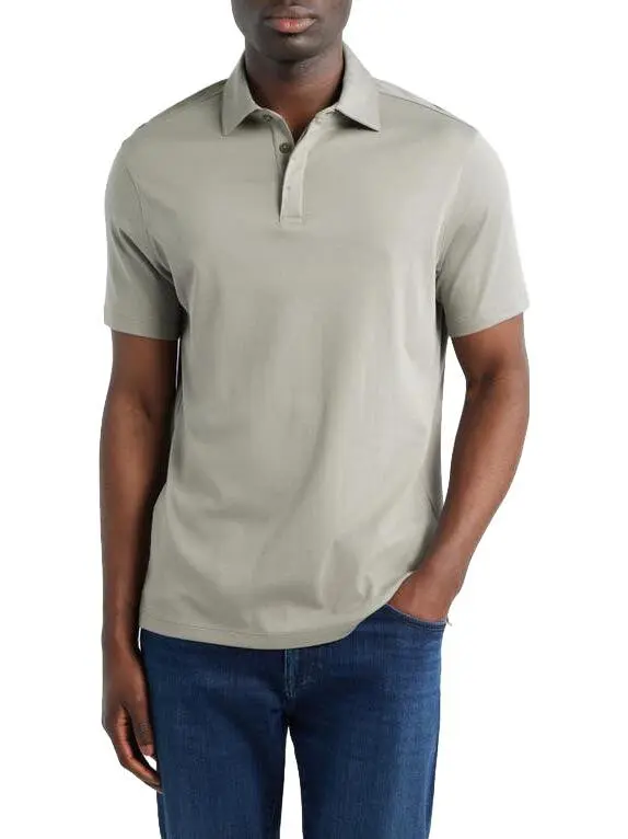 Robert Barakett Georgia Solid Pima Cotton Polo - Olive Dust
