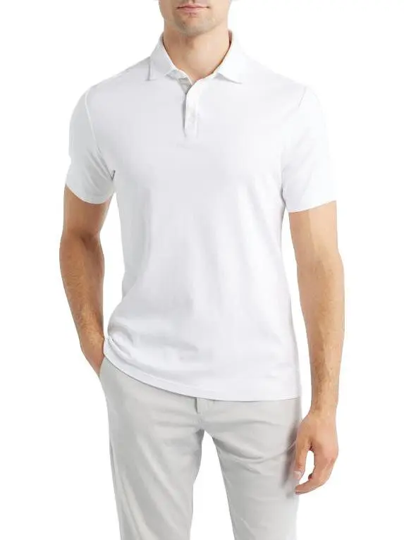 Robert Barakett Georgia Solid Pima Cotton Polo - White
