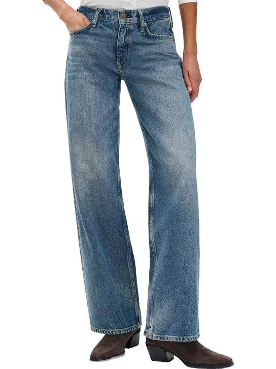 Rag & Bone Saige Low Rise Relaxed Straight Jeans - Echo