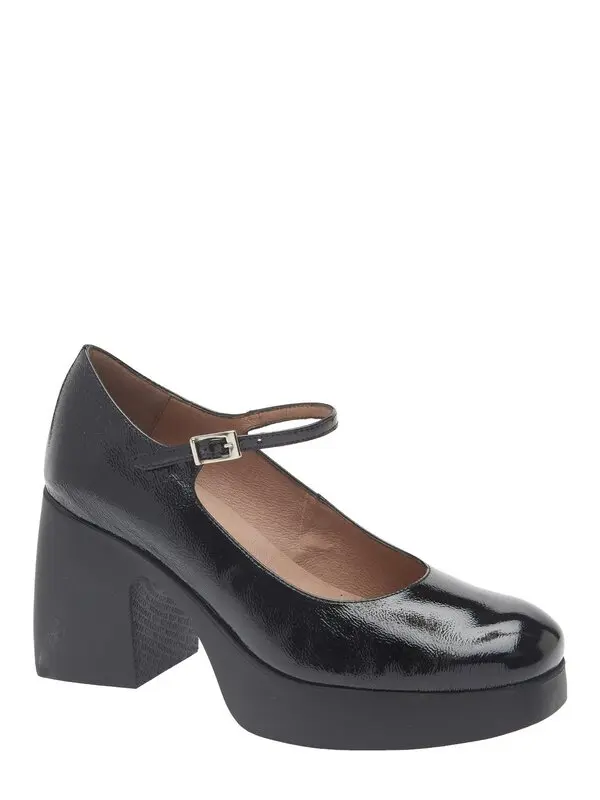 WONDERS Mary Jane Platform Pumps - Lack Black