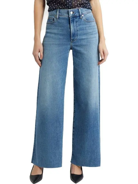 FRAME Le Slim Palazzo Raw Hem Wide Leg Jeans - Clue Raw After