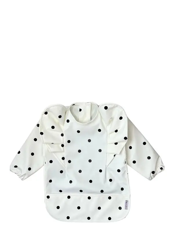 NEFERLAND Bib Smock With Ruffle And Long Sleeves - Polka Dot (2t-4t)