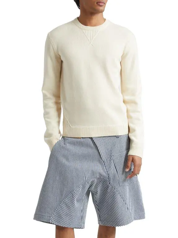 JW Anderson Oversize Cotton Crewneck Sweater - Ecru