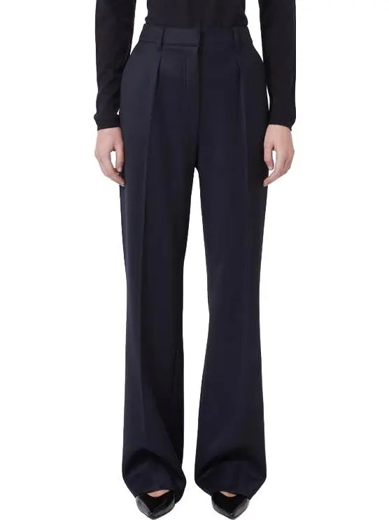 Max Mara Cannes Pleated Wool Twill Trousers - Ultramarine