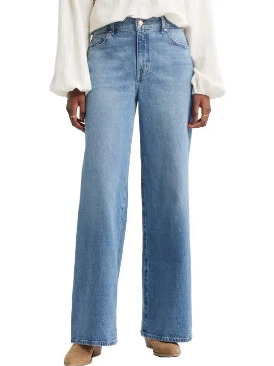 Treasure & Bond High Waist Wide-leg Jeans - Blue Wash