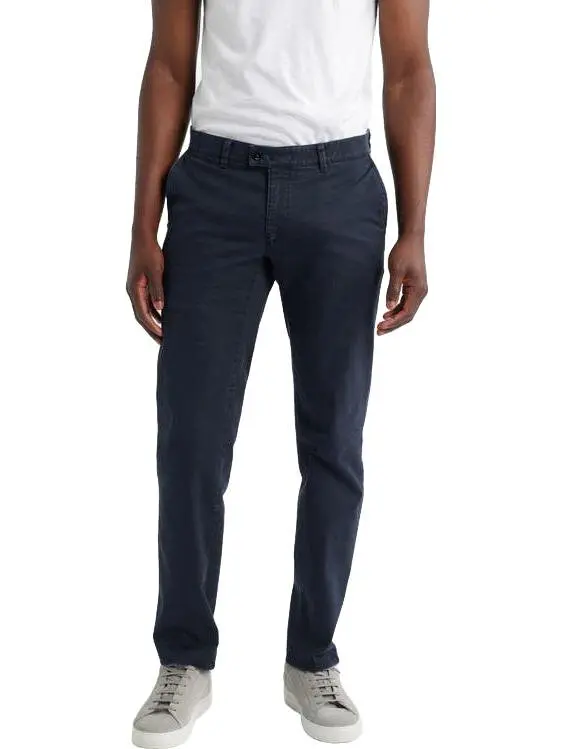 BRAX Fabio Flat Front Cotton Blend Pants - Navy