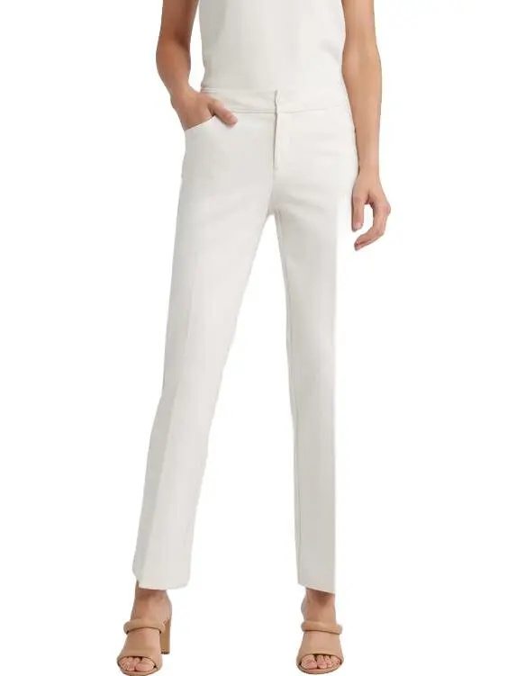 Anne Klein Flat Front Bootcut Pants - White Dove
