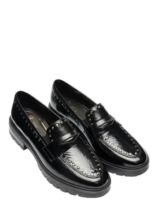 ARA Cardiff Studded Penny Loafer - Black 2