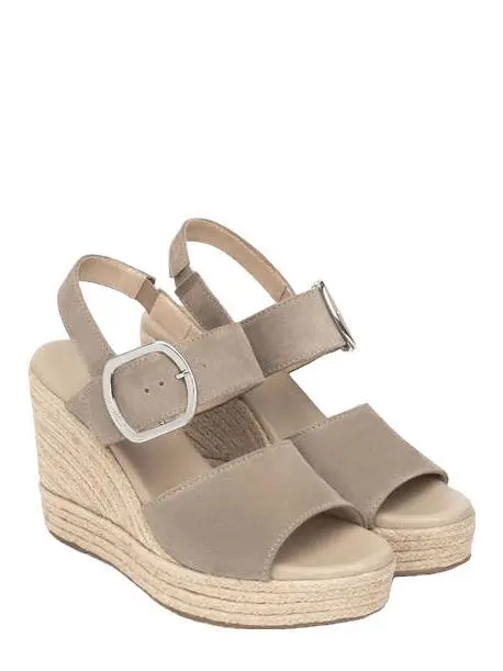 NEROGIARDINI Slingback Espadrille Wedge Sandals - Taupe
