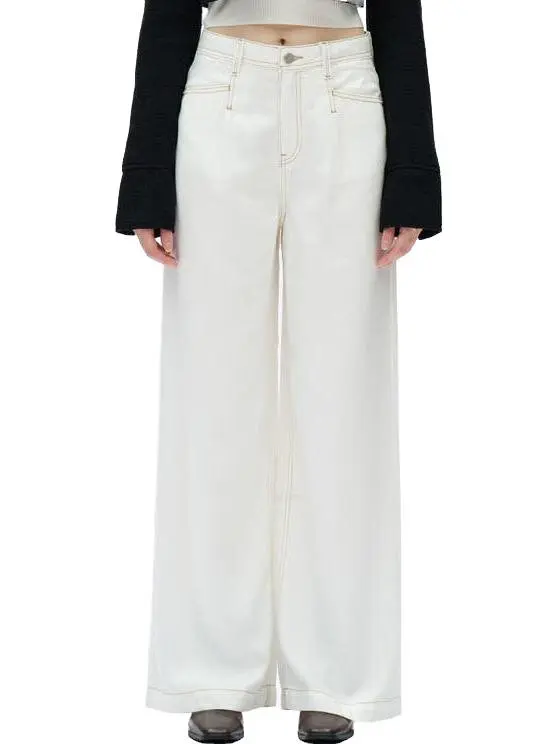 BAYEAS High-rise Wide Leg Jeans - White