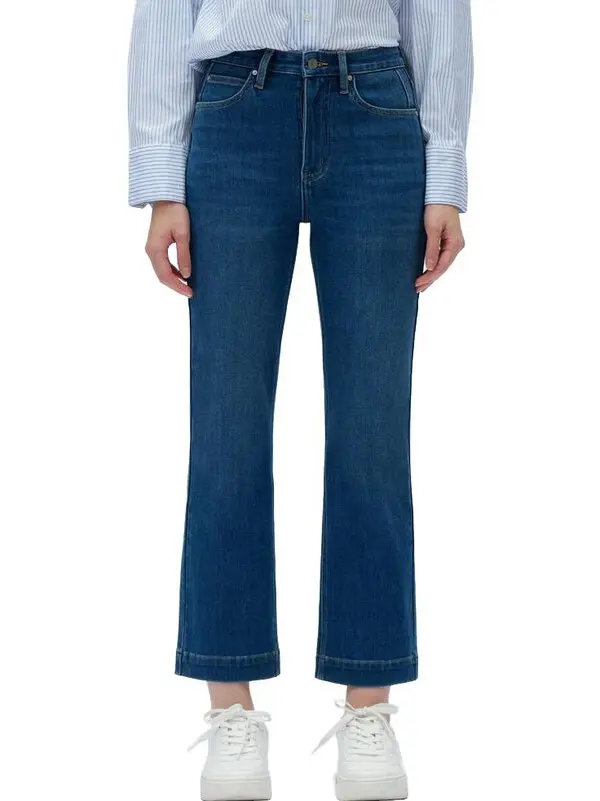 BAYEAS High-waist Straight Leg Jeans - Medium Blue