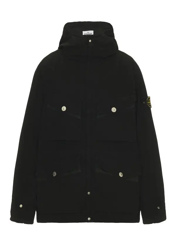 Stone Island Short Parka - Black