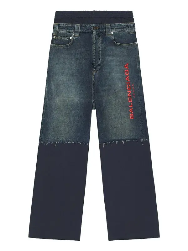 Balenciaga Patched Molleton Pants - Blue