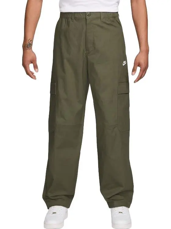 Nike Sportswear Club Stretch Cotton Ripstop Cargo Pants - Medium Olive/white