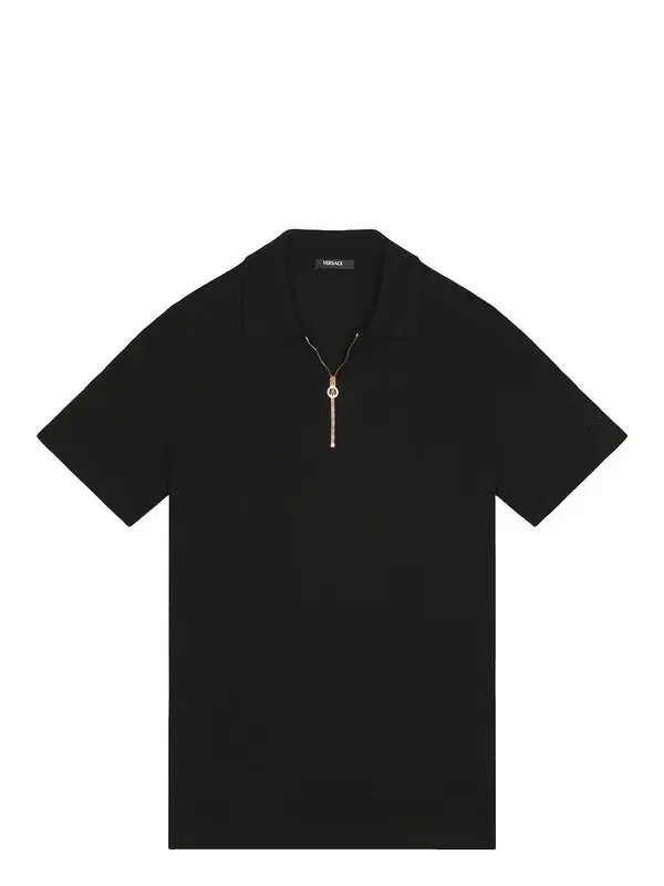 Versace Zip Polo - Black