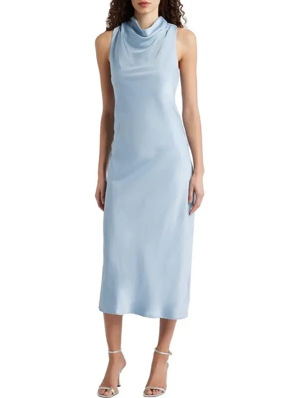 Sam Edelman Cowl Neck Maxi Dress - Glacier