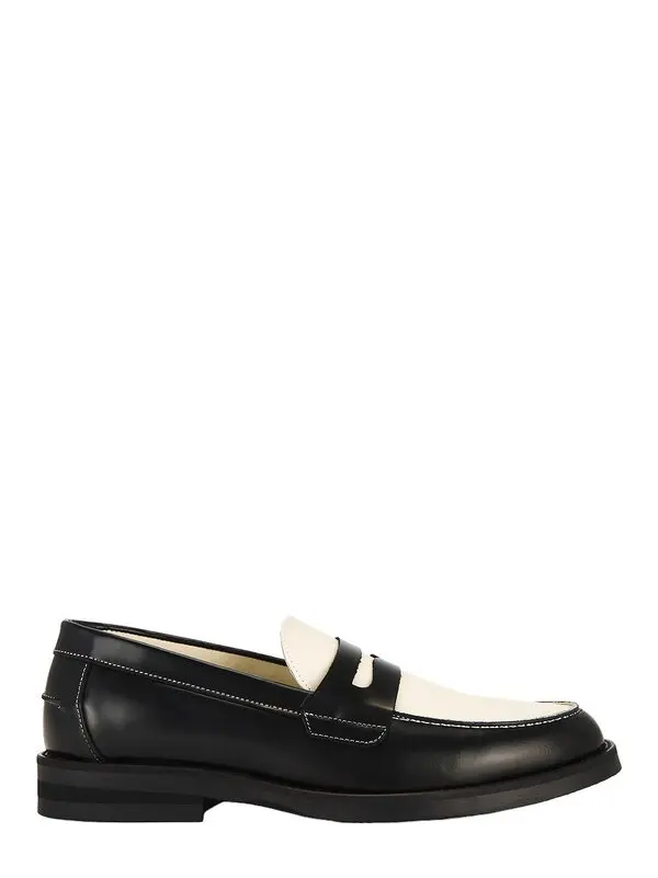 DUKE + DEXTER Wilde Penny Loafer - Black & White