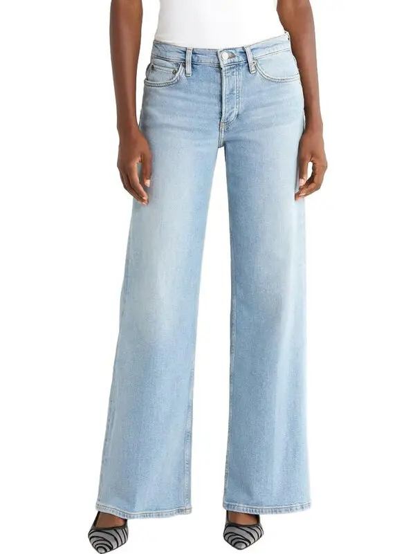 RE/DONE Mid-rise Embellished Wide Leg Jeans - Mid 90s