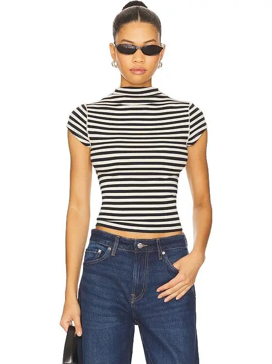 Free People X We The Free Lola Striped Tee - Black & White Stripe