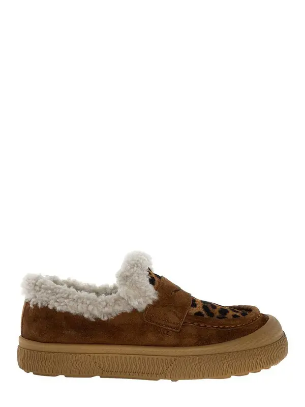 VOILE BLANCHE Pan Genuine Shearling Loafer - Brown