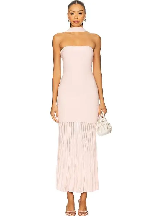 LOVERS AND FRIENDS Kelly Pleated Knit Dress - Baby Pink