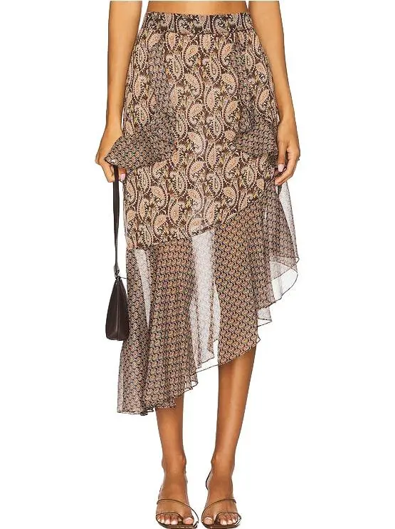 Misa Rakal Skirt - Brown Paisley