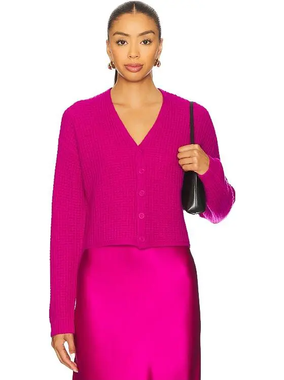 Sablyn Bianco Cropped Cardigan - Magenta